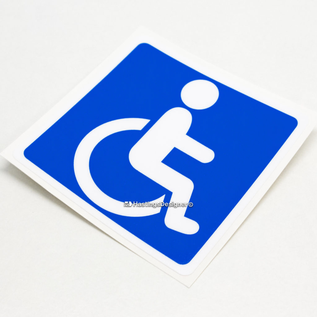 DISABLED BLUE BADGE SIGN Sticker – stickrs.uk