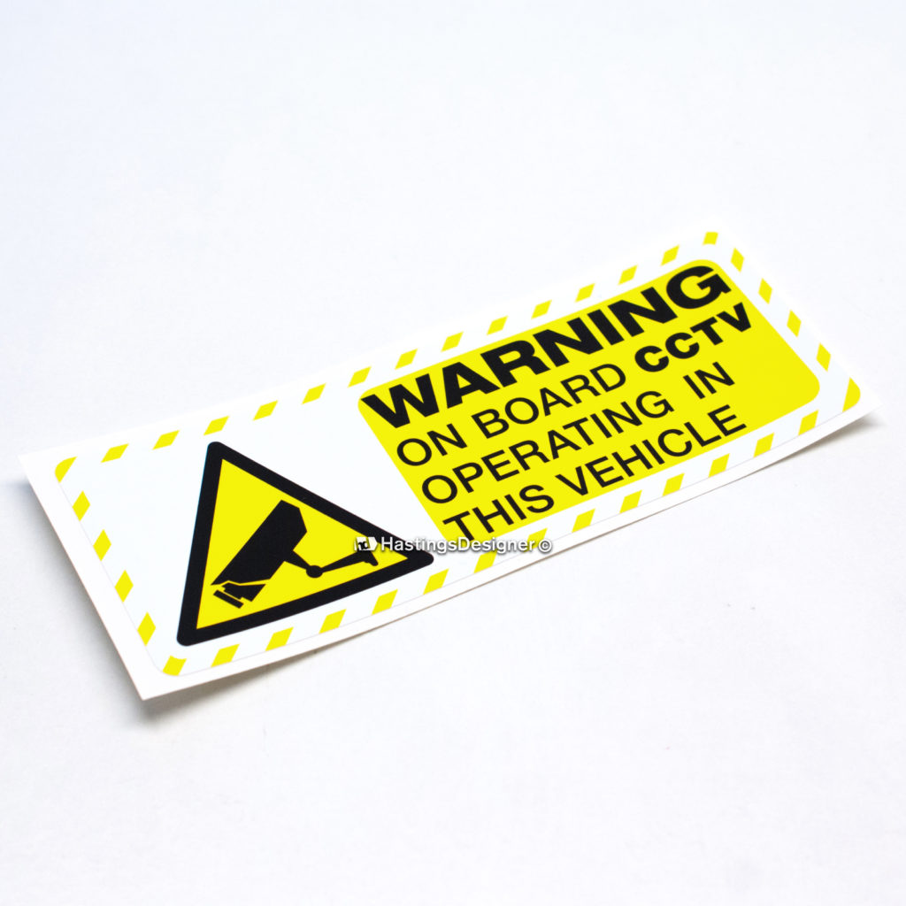 WARNING ON BOARD CCTV Sticker – stickrs.uk