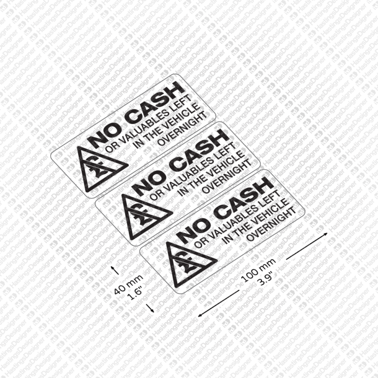 3x NO CASH OR VALUABLES LEFT OVERNIGHT Stickers – stickrs.uk