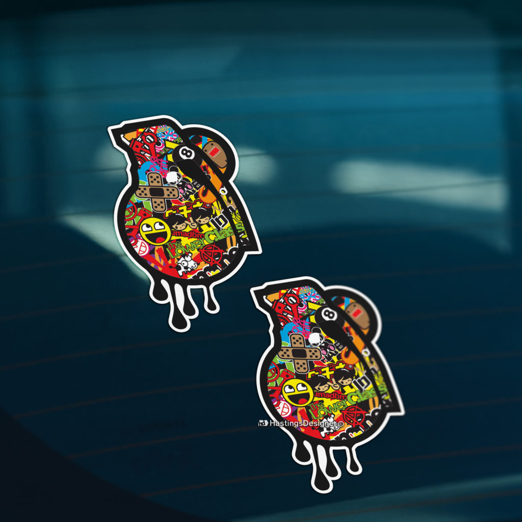 2x STICKER BOMB GRENADE Stickers – stickrs.uk